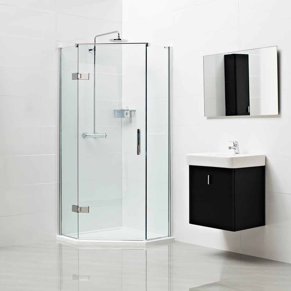 Roman Liberty Neo Angle Pentagonal Shower Enclosure Polished Chrome ...