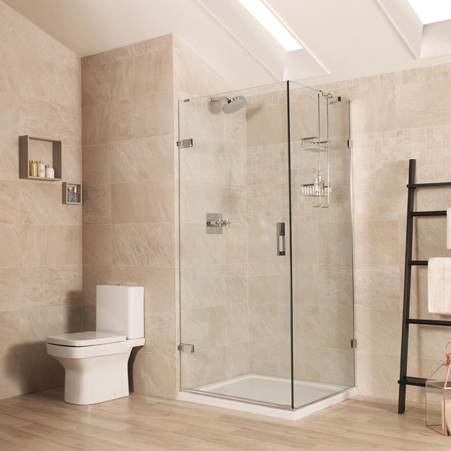 Roman Liberty Hinged Shower Door With Side Panel 8mm — Bathroom Outlet