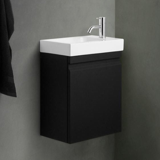 Dansani 410mm Integrated Handle Cloakroom Vanity Unit with Basin in Bl ...