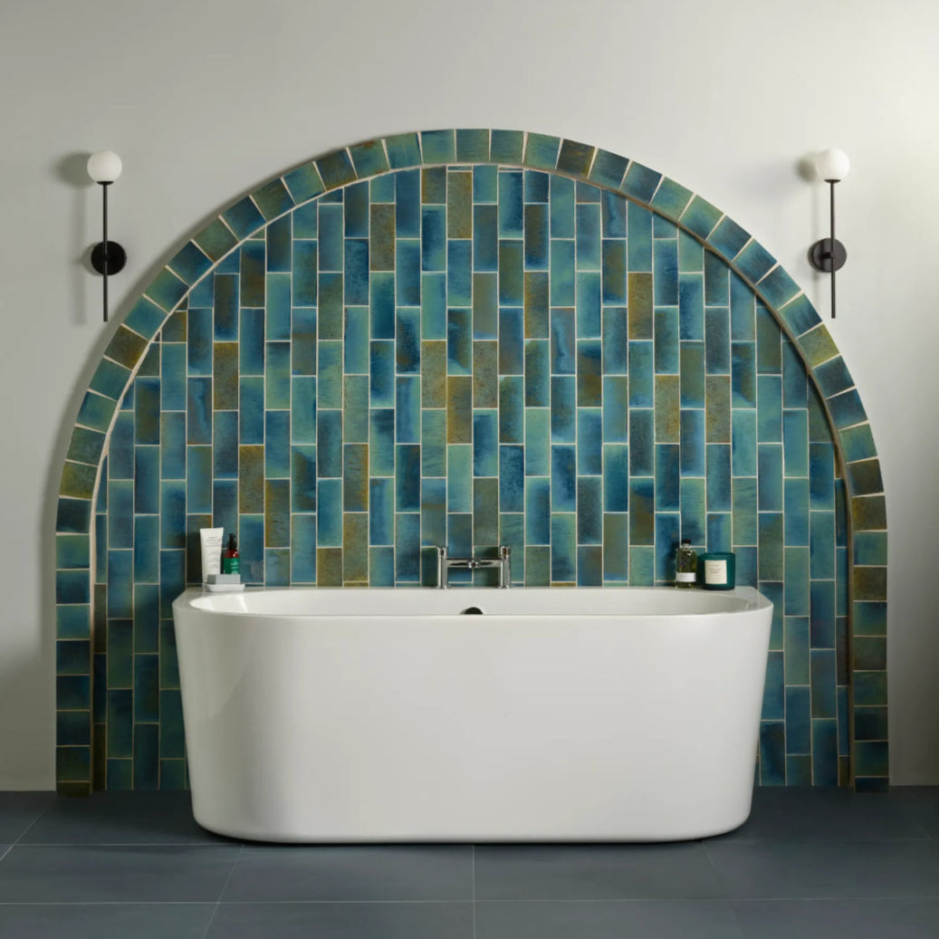 BC Designs Ancora Double Ended Back to Wall Bath - 1640mm x 760mm - Gl ...