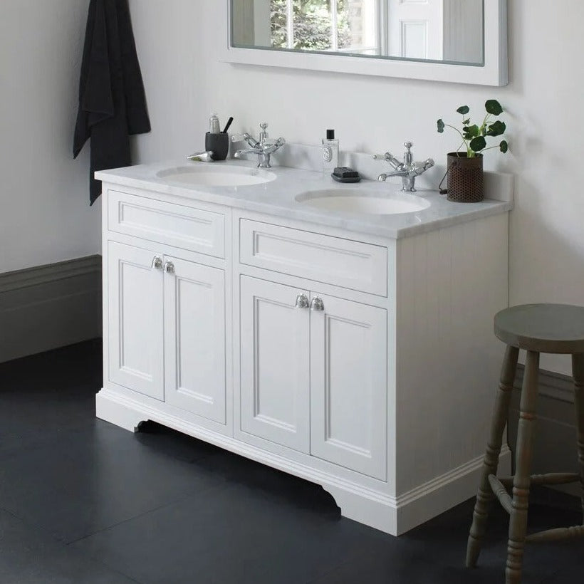 Burlington 1300mm 4 Door Floorstanding Vanity Unit with Worktop and Do ...