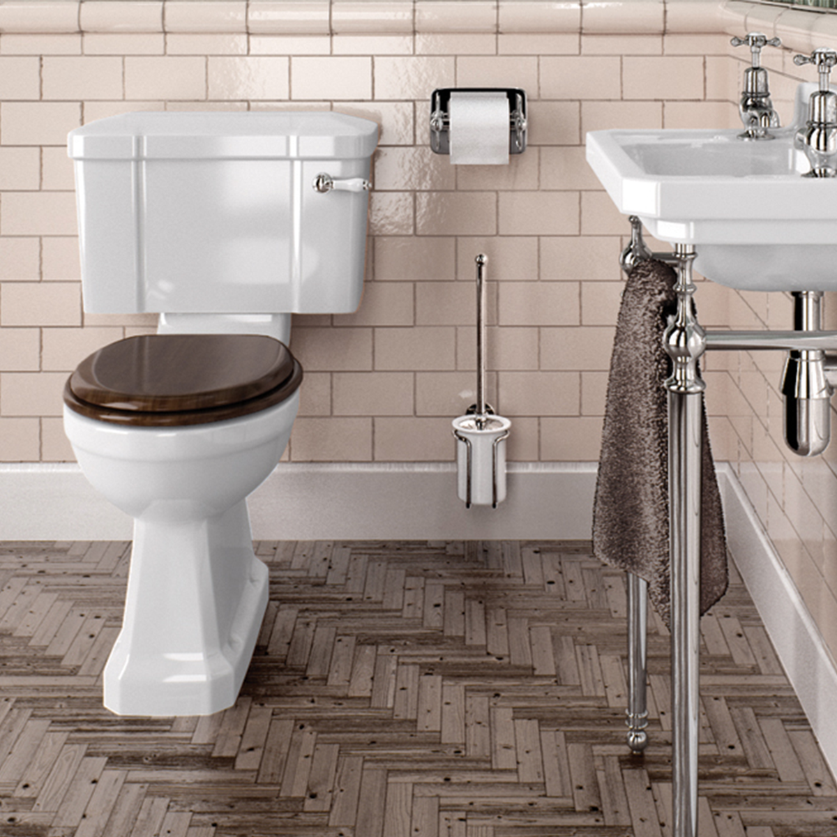 Burlington Standard Rimless Close Coupled Toilet with Lever Cistern ...