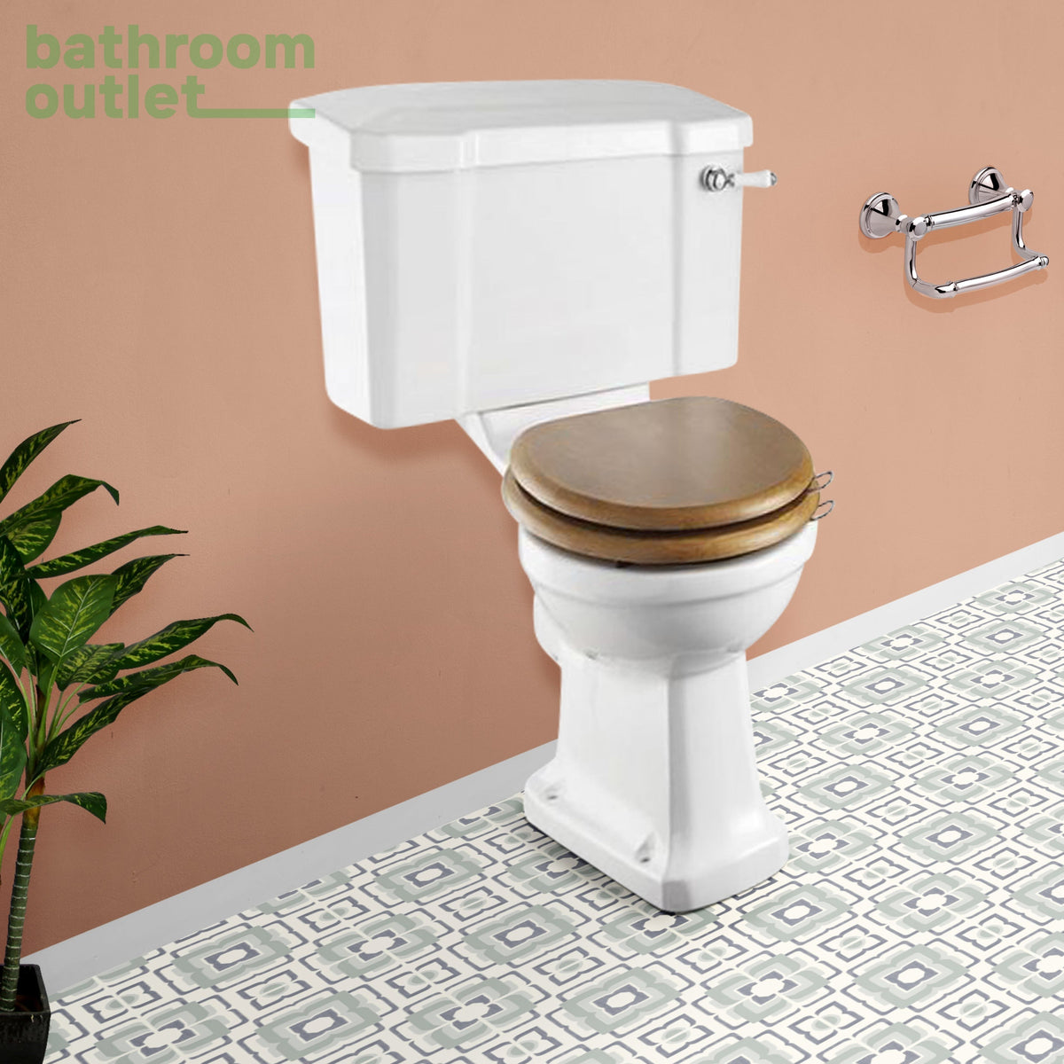 Burlington Rimless Standard Close Coupled Traditional Toilet — Bathroom ...