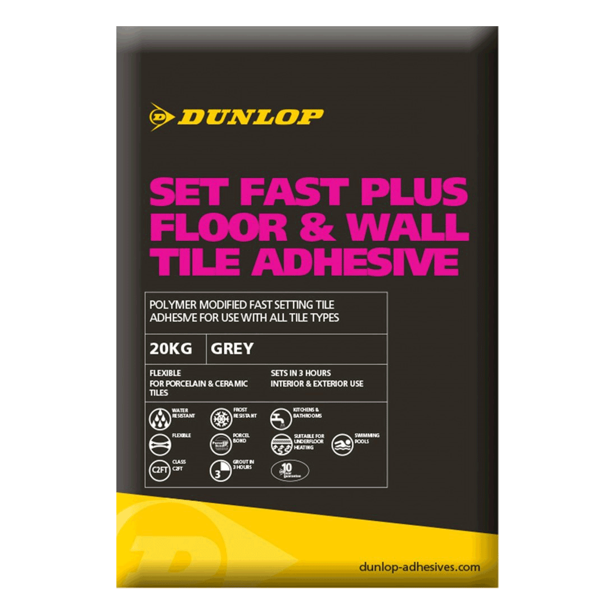 Dunlop CF-03 Flexible Fast Set Tile Adhesive - 20kg — Bathroom Outlet