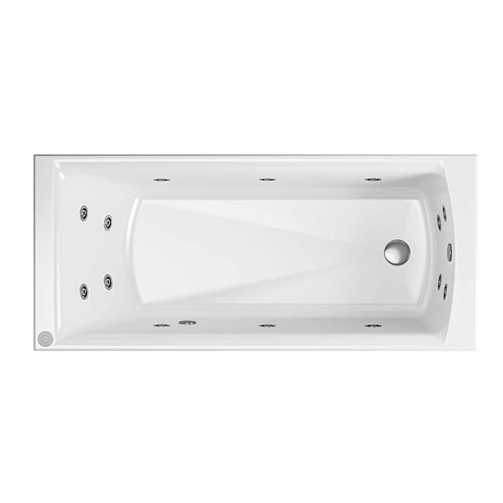 Eastbrook Rockall Beauforte Single Ended Whirlpool Bath - 14 Jet - Whi ...