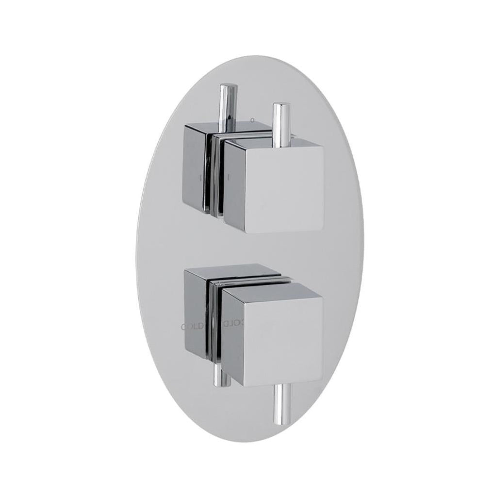 Eastbrook Twin Shower Valve Plate With Square Rings For Oval Concealed ...