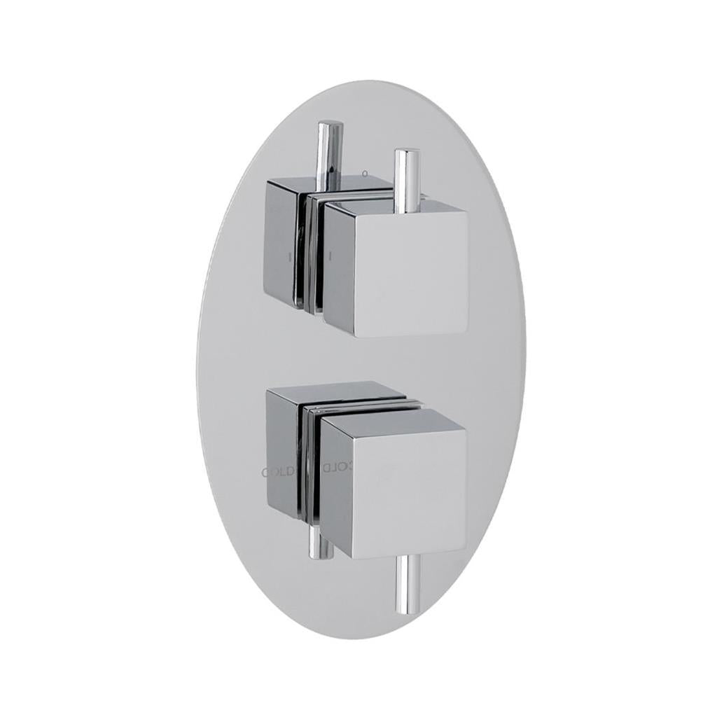 Eastbrook Twin Shower Valve Plate With Square Rings For Oval Concealed ...