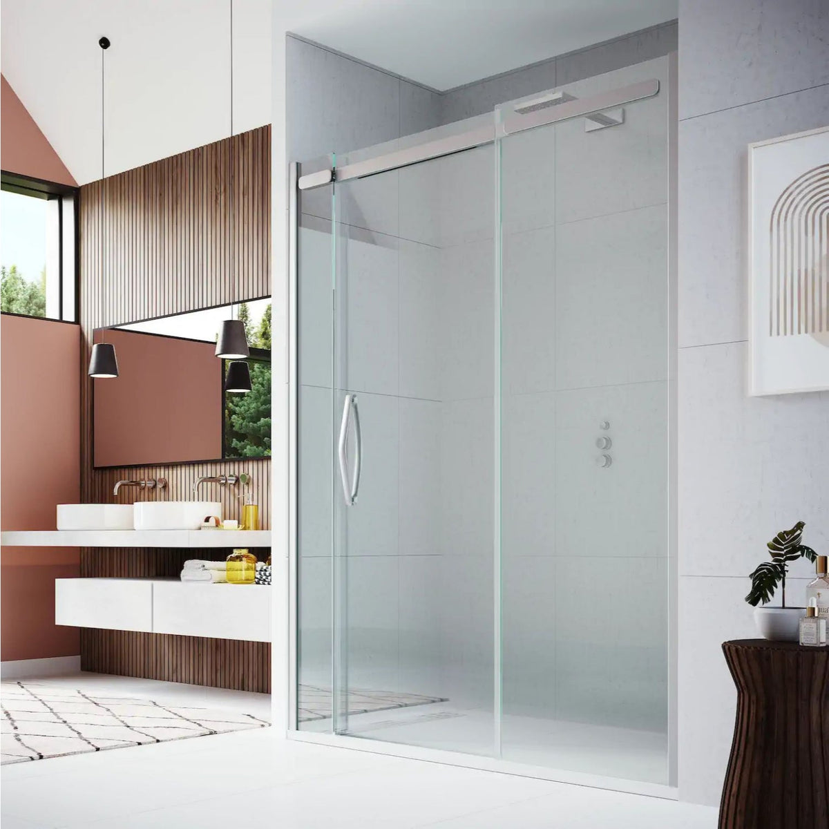 Flair Oro 8mm Sliding Shower Door with Two Inline Panels — Bathroom Outlet