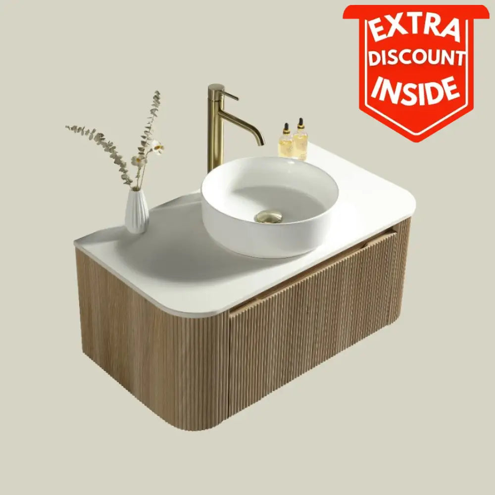 Isabelle Wall Hung Vanity Unit With Countertop - 872mm Wide — Bathroom ...