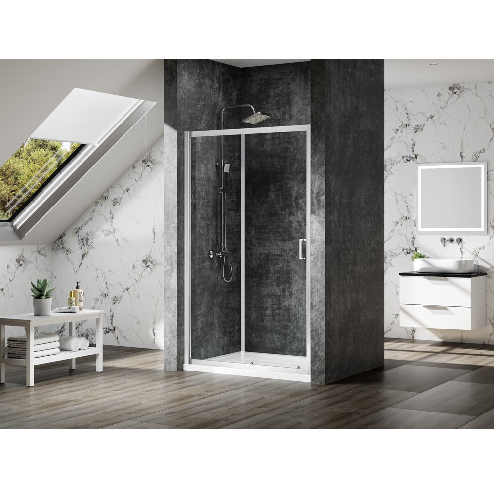 Merlyn MBOX Loft Height Recessed Sliding Shower Door - 1200mm Wide - C ...