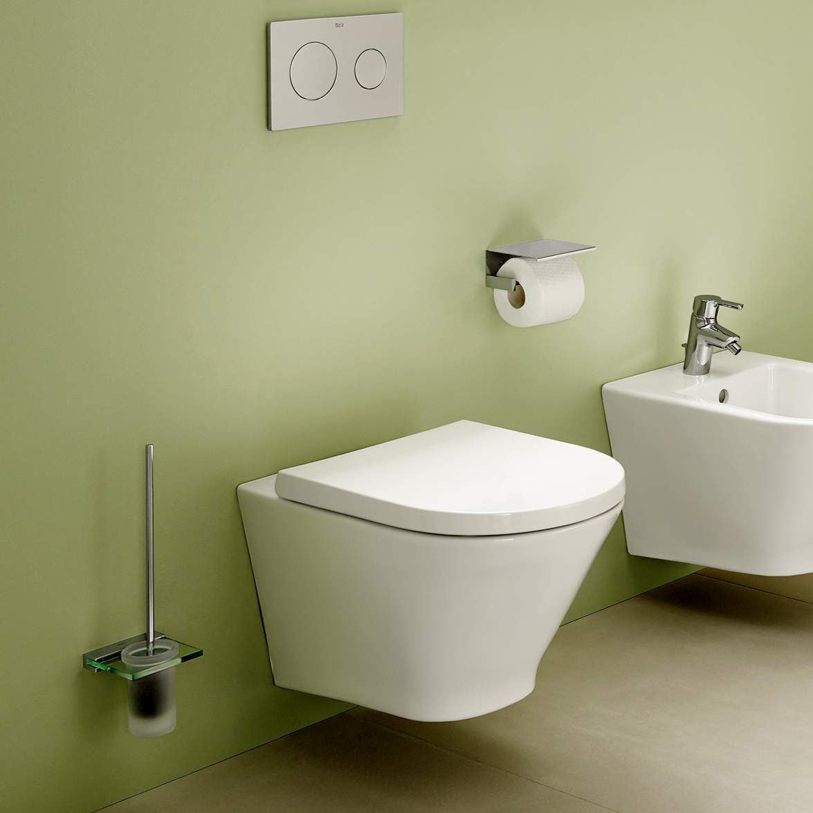 Roca The Gap Round Rimless Wall Hung Toilet with Soft Close Seat ...