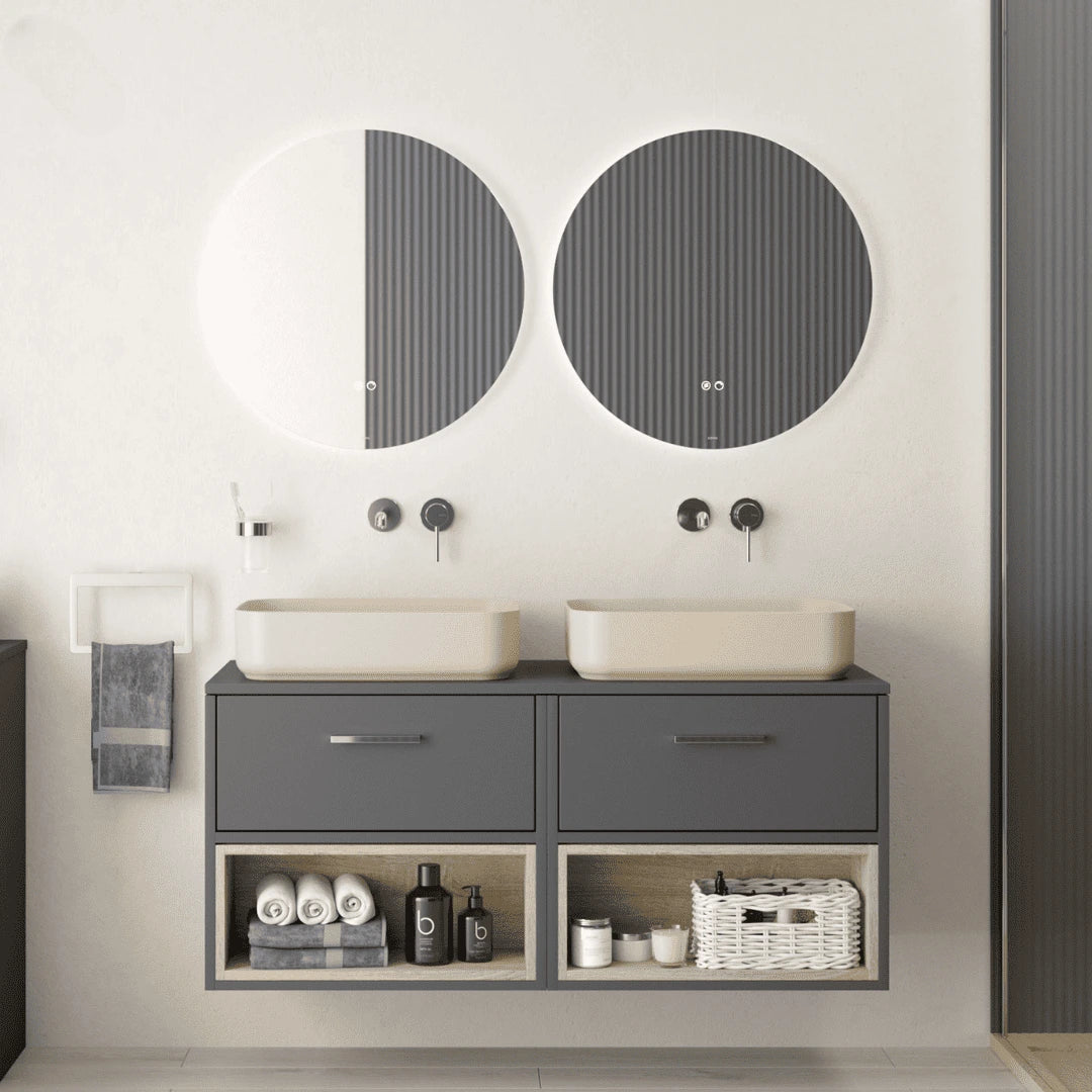 Sonas Echo Round Illuminated LED Mirror with Demister — Bathroom Outlet