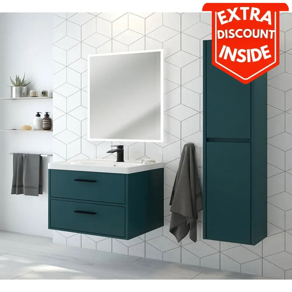 Sonas Finland 2 Drawer Wall Hung Vanity Unit With Basin & Handle ...