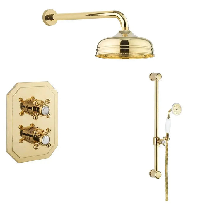 Crosswater Belgravia Dual Outlet Shower Set with Rain Head and Slide R ...
